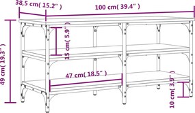 vidaXL Lavice s botníkem 100x38,5x49 cm kompozitní dřevo [839045] Barva: Černá