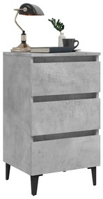 Noční stolek s kovovými nohami 2 ks betonově šedý 40x35x69 cm
