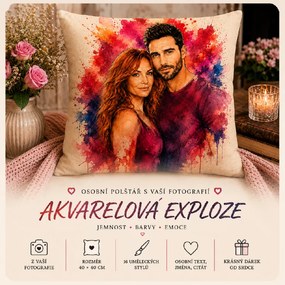 Personalizovaný polštář z fotografie – umělecký portrét 45 × 45 cm Styl portrétu:: Perokresba