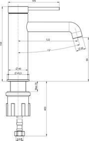Sapho Sapho, KAJA stojánková umyvadlová baterie, chrom, HJ002