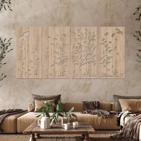 dřevo života 4dílný dřevěný strom PODZIM II Zvolte barvu dekoru: Dub Sonoma, Rozměry šxv (cm): 120x60