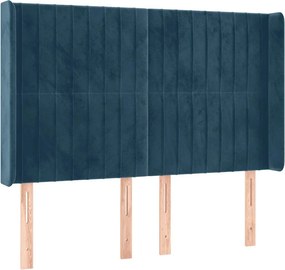 Box spring postel s matrací a LED tmavě modrá 140x200 cm samet 3139689
