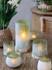 Chic Antique Skleněný svícen na čajovou svíčku Pattern/Antique Verte, zelená barva, sklo