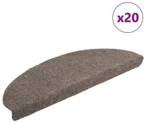 Schodové rohože samolepicí 20 ks 65 x 21 x 4 cm béžové, půlkulaté, velké 3365652