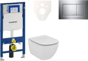Cenově zvýhodněný závěsný WC set Geberit do lehkých stěn / předstěnová montáž+ WC Ideal Standard Tesi 111.300.00.5NE6
