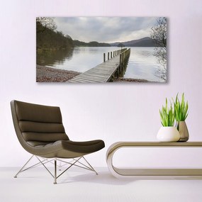 Plexisklo-obraz Jezero Architektura Most 120x60 cm