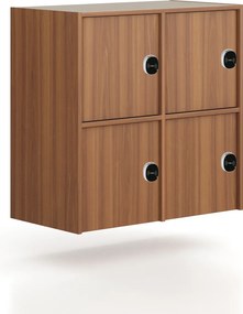 Nástavba pro skříně FRAME, 4x dveře, 872 x 450 x 854 mm, RFID zámek, ořech