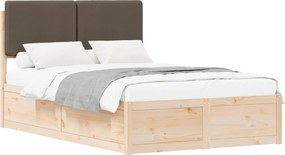 Rám postele s čalouněným čelem s čelo Taupe 120 x 200 cm 3405530
