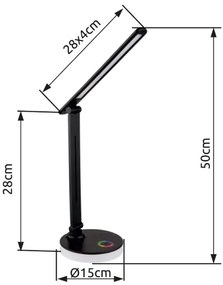 Globo 58445B - LED RGBW Stmívatelná stolní lampa GERALDO LED/5W/230V + LED/2W