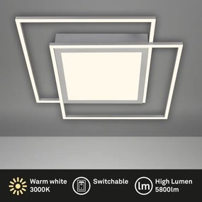 Brilo - LED Stropní svítidlo 2xLED/16W/230V + LED/19W 51,5x51,5 cm matný chrom