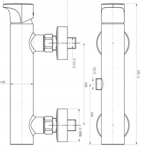 Cersanit Inverto - sprchová baterie, chromová-černá, S951-326