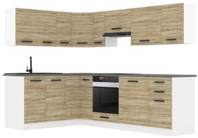 Kuchyňská linka Belini Premium Full Version 420 cm dub sonoma s pracovní deskou JANET