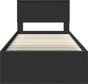 Rám postele s čelo Černá 90 x 200 cm Kompozitní dřevo 3407932