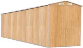 Zahradní kůlna světle hnědá 192x855x223 cm pozinkovaná ocel 3147479