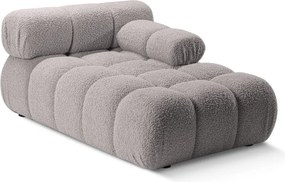 Světle šedý modul pohovky z textilie bouclé (pravý roh) Bellis – Micadoni Home