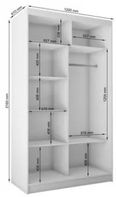 Kvalitní Šatní Skříň Tanna 120 cm Bílá