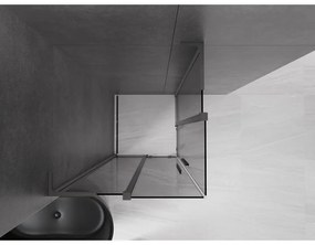 Mexen Velar L Duo, sprchový kout s posuvnými dveřmi 100 x 100 cm, 8mm šedé sklo, broušený grafit, 871-100-100-02-43-95
