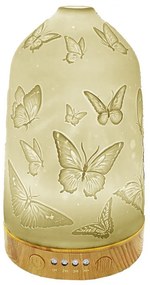 Bílý porcelánový olejový difuzér s motýlky Paollo - Ø 9*17 cm
