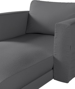 Potah na IKEA Norsborg šezlong s loketními opěrkami barva šedá látka pletený vzor
