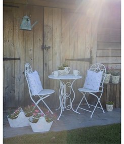 Zahradní skládací souprava - stůl + 2 židle - Ø 60*70 / 2x Ø 40*40*92 cm