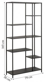 Regál Newcastle 165 cm černý