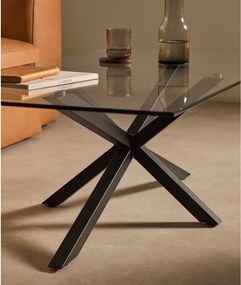 Černý konferenční stolek se skleněnou deskou 70x130 cm Argo – Kave Home