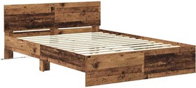 Rám postele s čelo Staré dřevo 140 x 190 cm Kompozitní dřevo 3403571