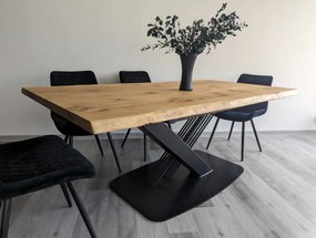 Jídelní stůl z dubového masivu Cross v industriálním designu Velikost Desky: 1700x900 (mm)