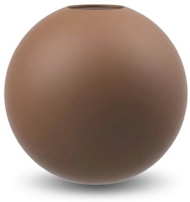 COOEE Design Kulatá váza Ball Coconut 20 cm, hnědá barva, keramika