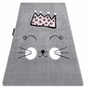Dětský kusový koberec Kočičí princezna šedý 160x220cm