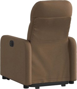 Zvedací polohovací křeslo hnědé textil 3206799