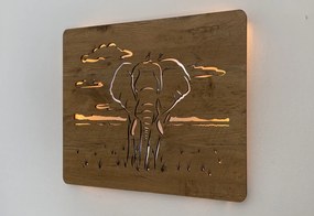 Li-Go "Slon" světelný obraz 230V 65x55 cm provedení povrchu: dub světlý