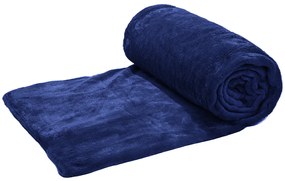 Tmavě modrá mikroplyšová deka VIOLET, 180x200 cm