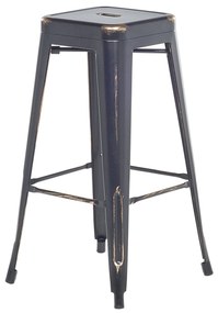 Sada 2 ocelových barových stoliček 76 cm černé/zlaté CABRILLO Beliani