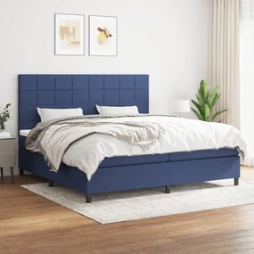 Box spring postel s matrací modrá 200x200 cm textil 3141807
