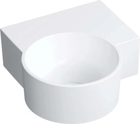 OMNIRES Ovo M+ - Umývátko 34x35 cm, bez přepadu, bez otvoru pro baterii, pravé, matná bílá OVO335UWPBM