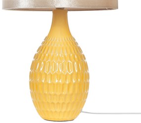 Keramická stolní lampa žlutá HADDAS Beliani