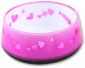 Růžová plastová miska pro koťata LOVE BOWL