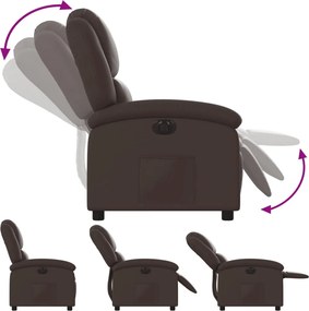 Elektrické polohovací křeslo hnědé umělá kůže 3204214