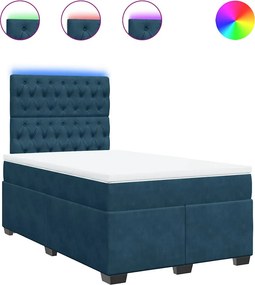 Box spring postel s matrací modrá 120 x 200 cm samet 3293192