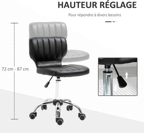 HOMCOM Kolektivní Stolička - 360° otočná pracovní stolička - ergonomická stolička - nastavitelná výška sedáku 47-62 cm - polstrovaný syntetický povrc…
