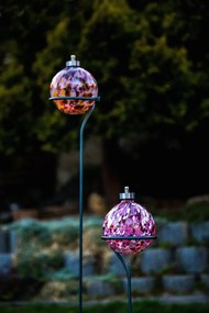 Skleněná olejová lampa SCUTI – Jantarově lososová