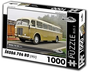Retro-auta puzzle bus č.5 škoda 706 ro (1951) 1000 dílků