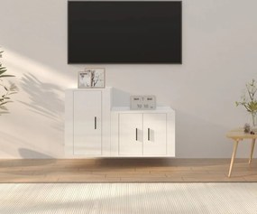 vidaXL 2dílný set TV skříněk kompozitní dřevo [3188390] Barva: bílá s vysokým leskem