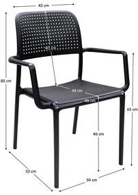Kondela Stohovatelná stolička, černá, DENTON NEW