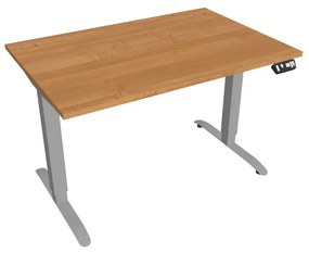 Elektr. nastavitelný stůl 120x80 s pamětí - HOBIS MOTION  MS 2M 1200 Dekor stolové desky: olše, Barva kovové podnože: stříbrná