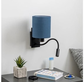 Brilagi - LED Nástěnná lampa NUBILA 1xE27/25W/230V+ LED/3W černá/tmavě modrá BG1558+BG1575
