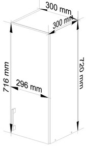 Horní kuchyňská skříňka LIMA W30 D1 H720 bílá / dub sonoma