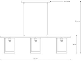 Lucide 78394/03/30 - Lustr na lanku DOUNIA 3xE27/40W/230V