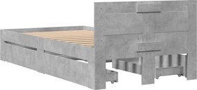 Rám postele s čelem betonově šedý 75 x 190 cm kompozitní dřevo 3295621